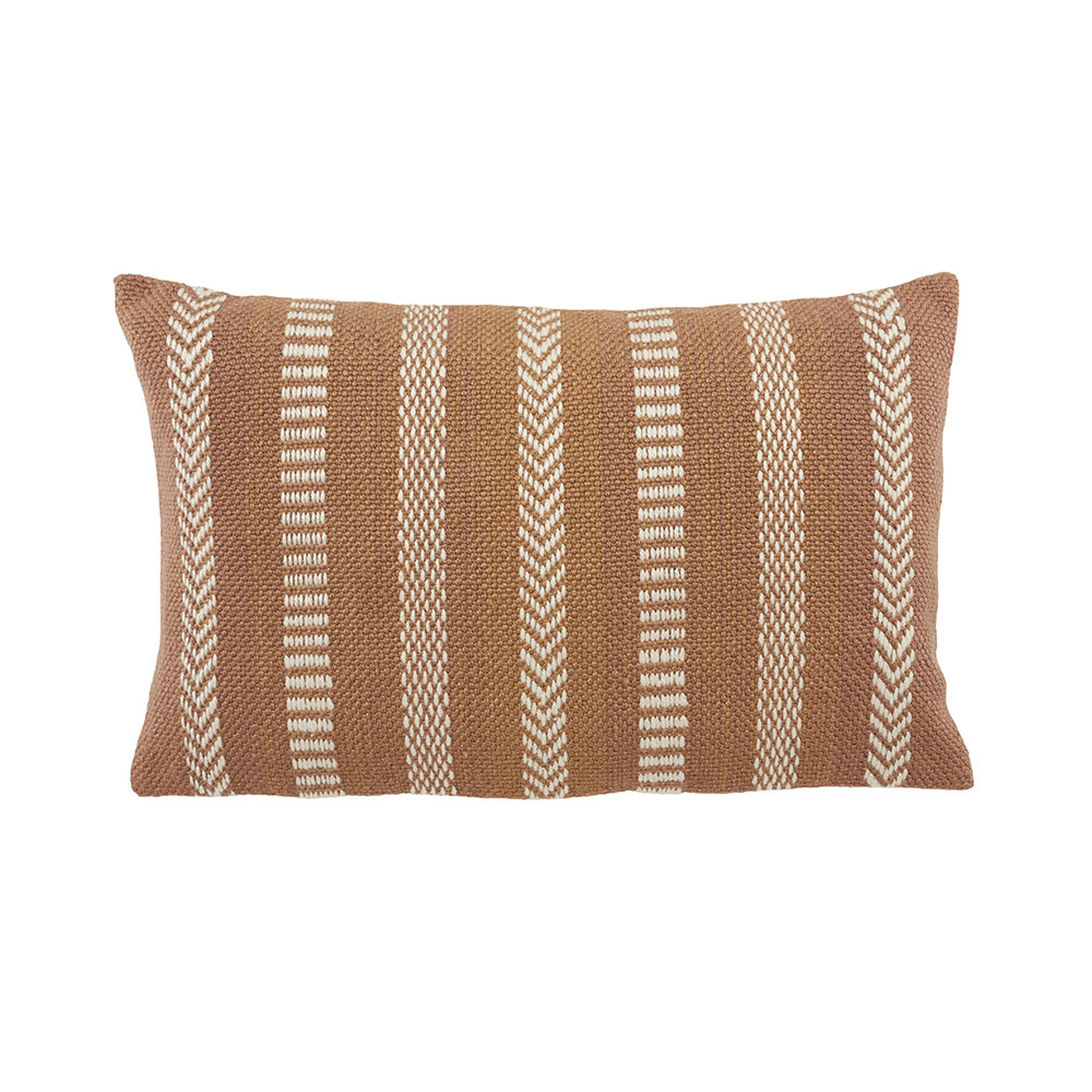 Jaipur Living 21" x 13" Vibe Papyrus Tan Lumbar Outdoor Pillow | AuthenTEAK