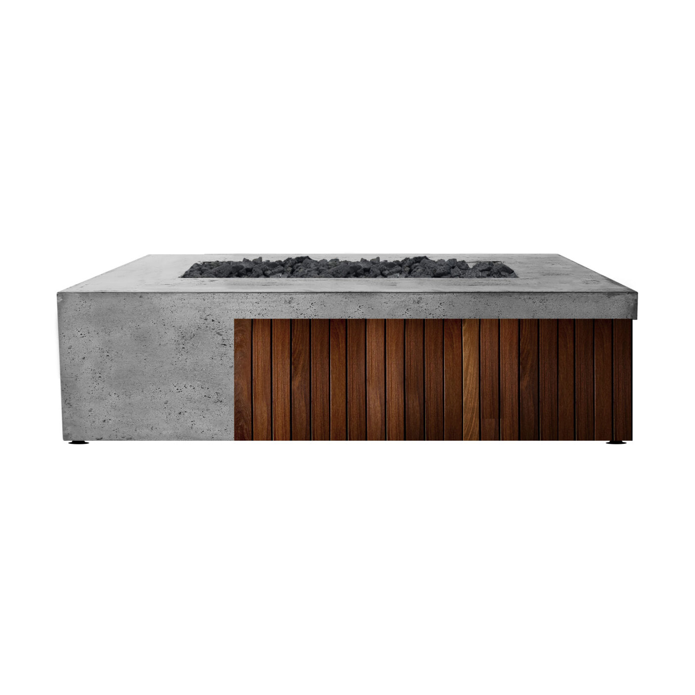 Prism Hardscapes Fairmont Rectangular 72" Concrete Gas Fire Table ...