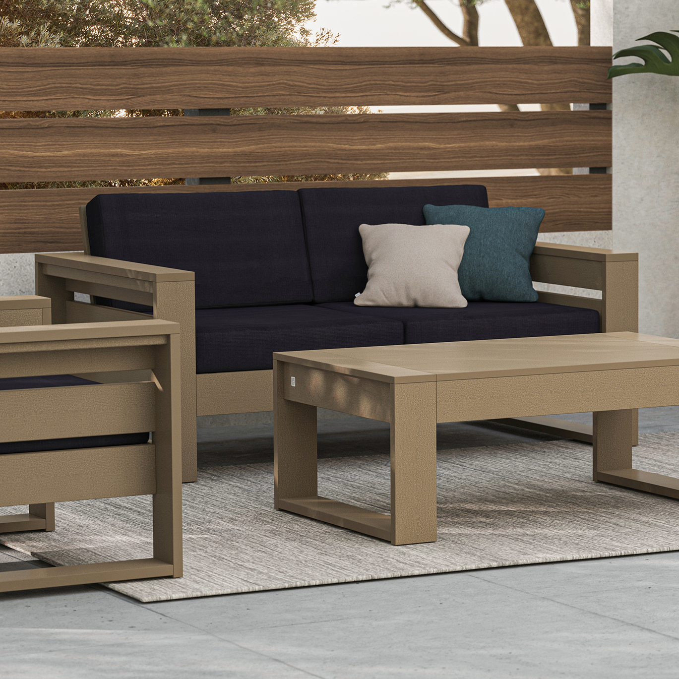 Polywood Latitude Deep Seating Love Seat | AuthenTEAK