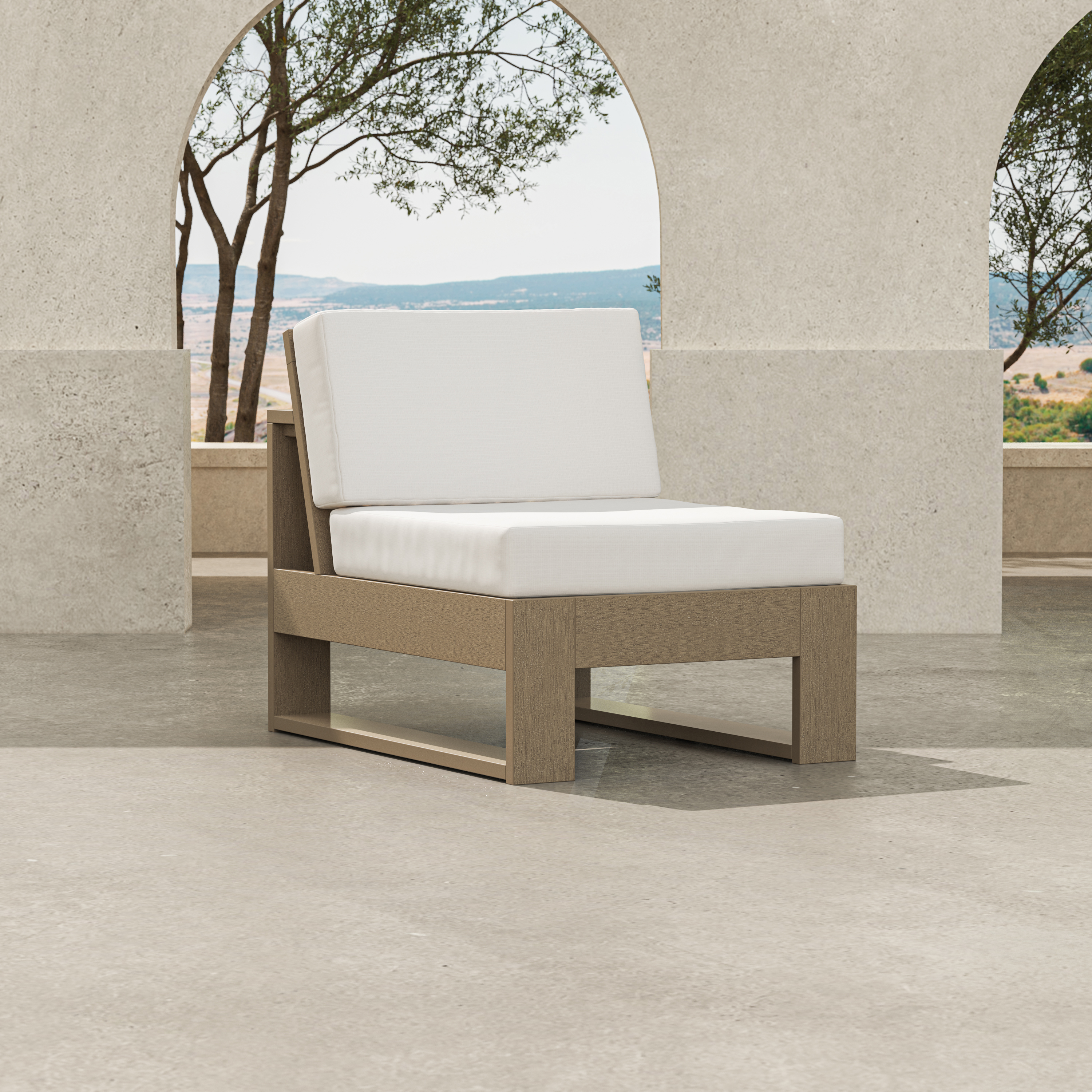 Polywood Latitude Modular Armless Outdoor Sectional Unit | AuthenTEAK