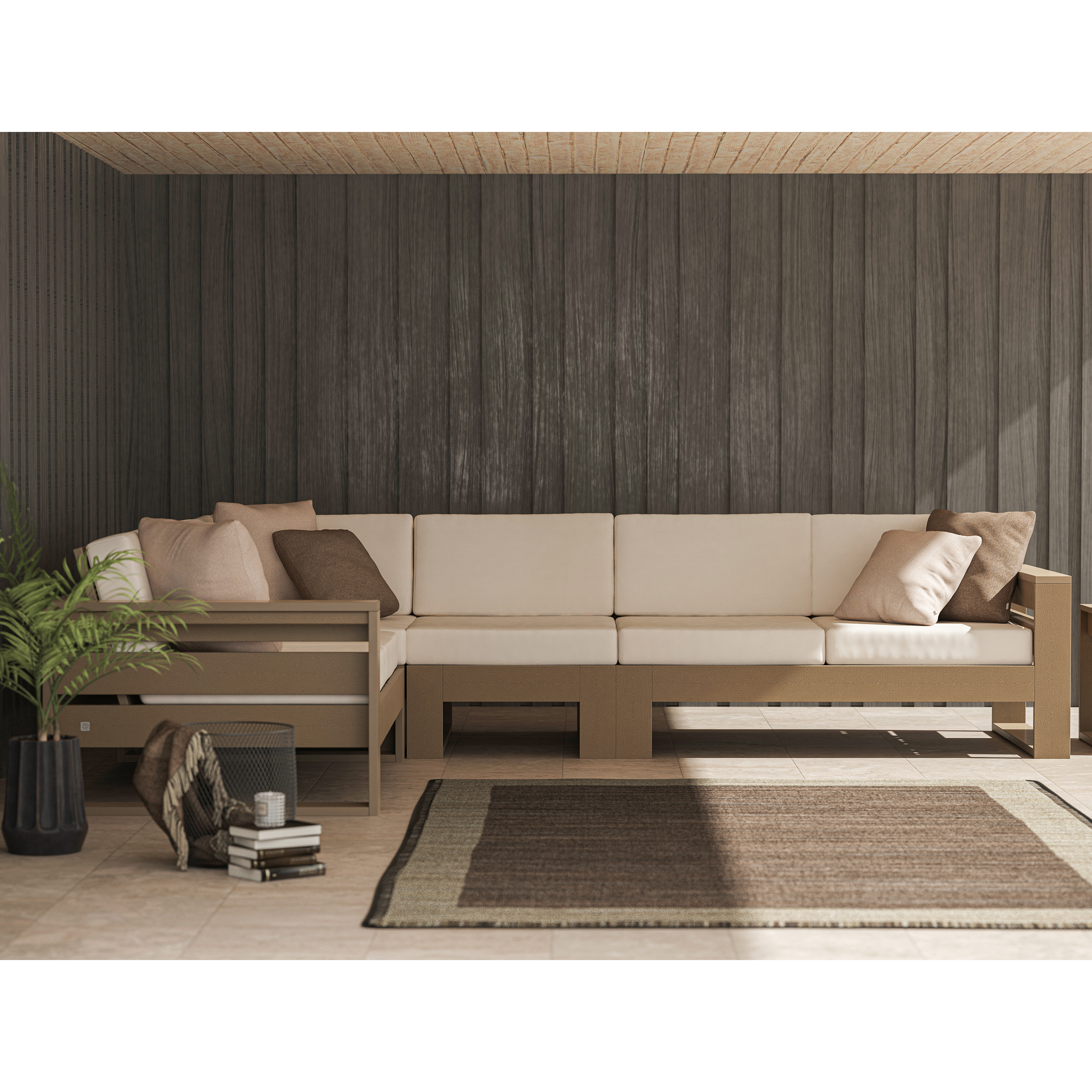 Polywood Latitude 3-Piece Corner Outdoor Sectional Sofa | AuthenTEAK