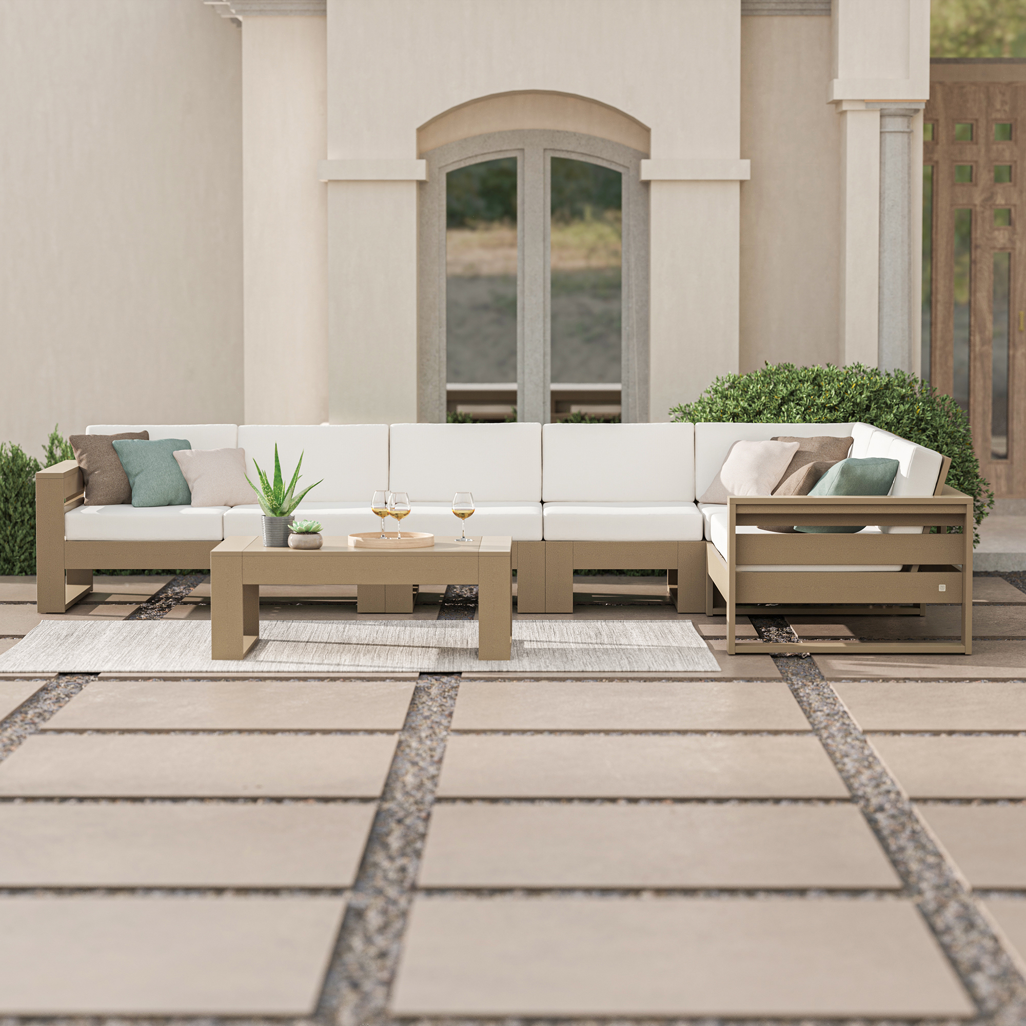 Polywood Latitude 3-Piece Corner Outdoor Sectional Sofa | AuthenTEAK