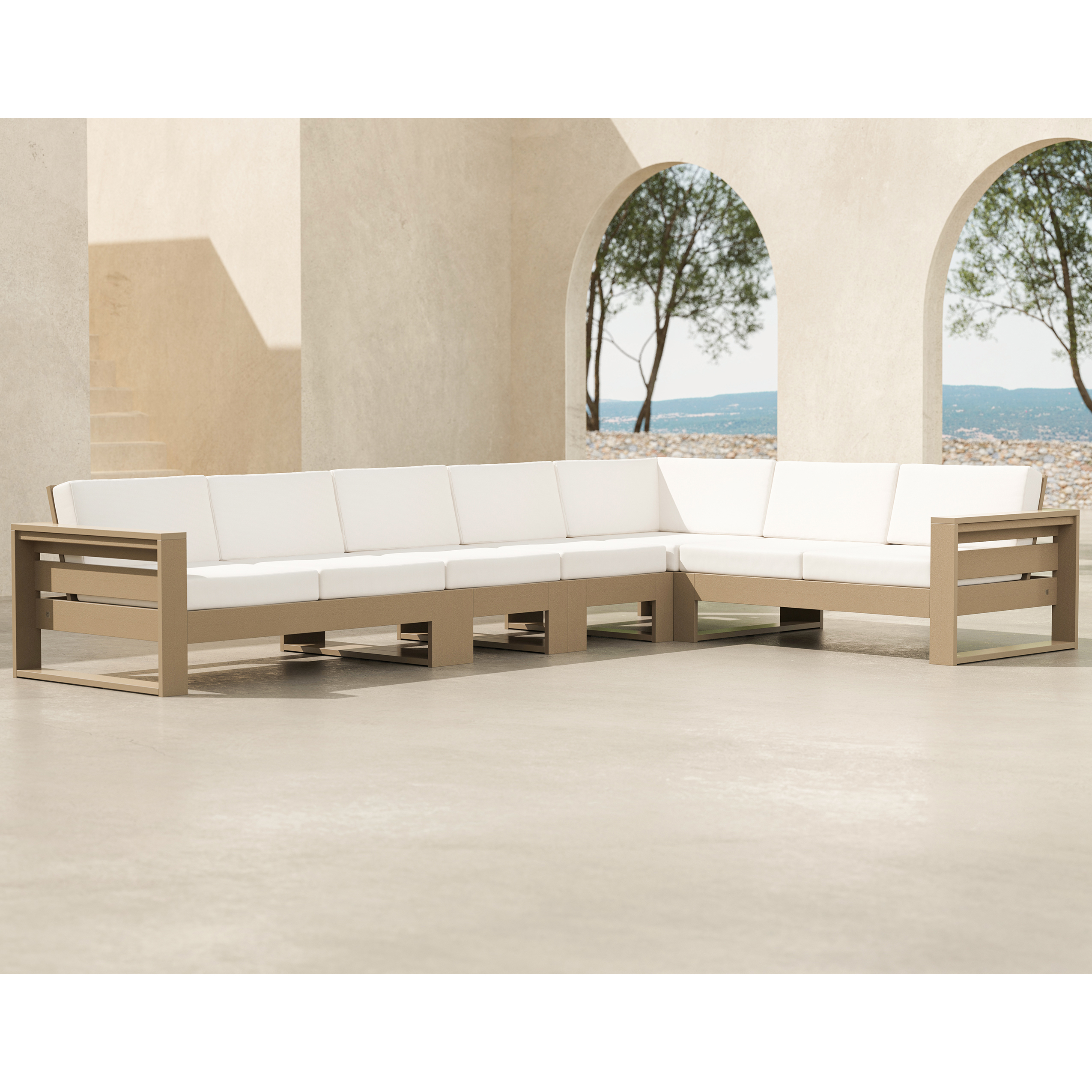 Polywood Latitude 3-Piece Corner Outdoor Sectional Sofa | AuthenTEAK