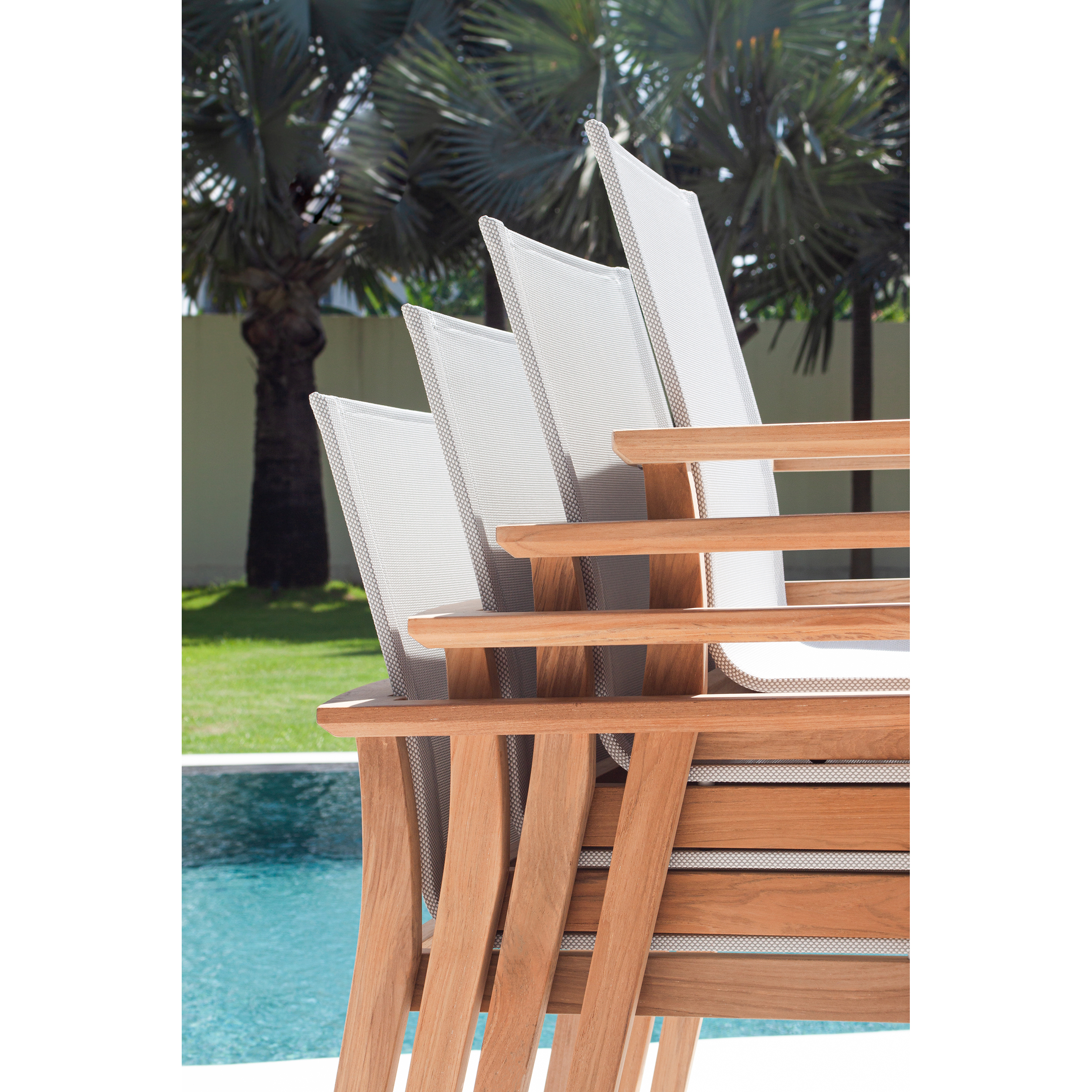 POVL Outdoor Menlo 7-Piece 95" Rectangular Patio Dining Set | AuthenTEAK