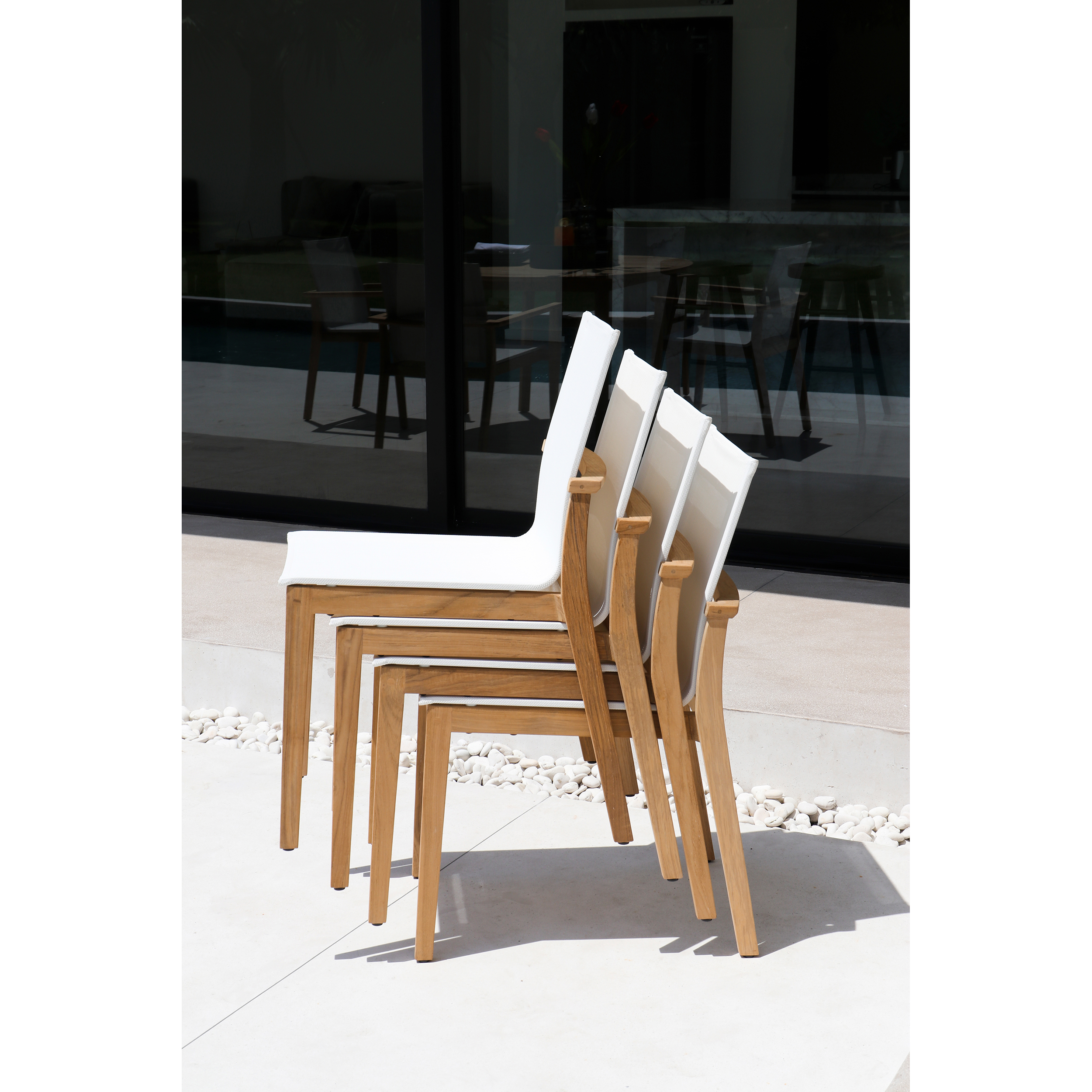 POVL Outdoor Foundation/Menlo 7-Piece 65" Rectangular Patio Dining Set ...