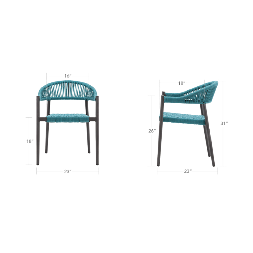 DecoScape Skye Stacking Aluminum Dining Armchair | AuthenTEAK