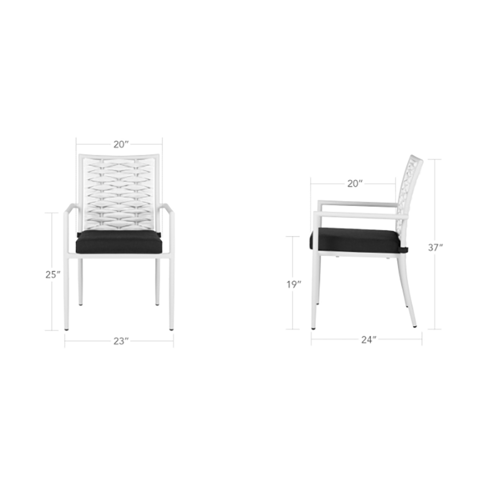 Source Furniture Aria Aluminum Dining Armchair | AuthenTEAK