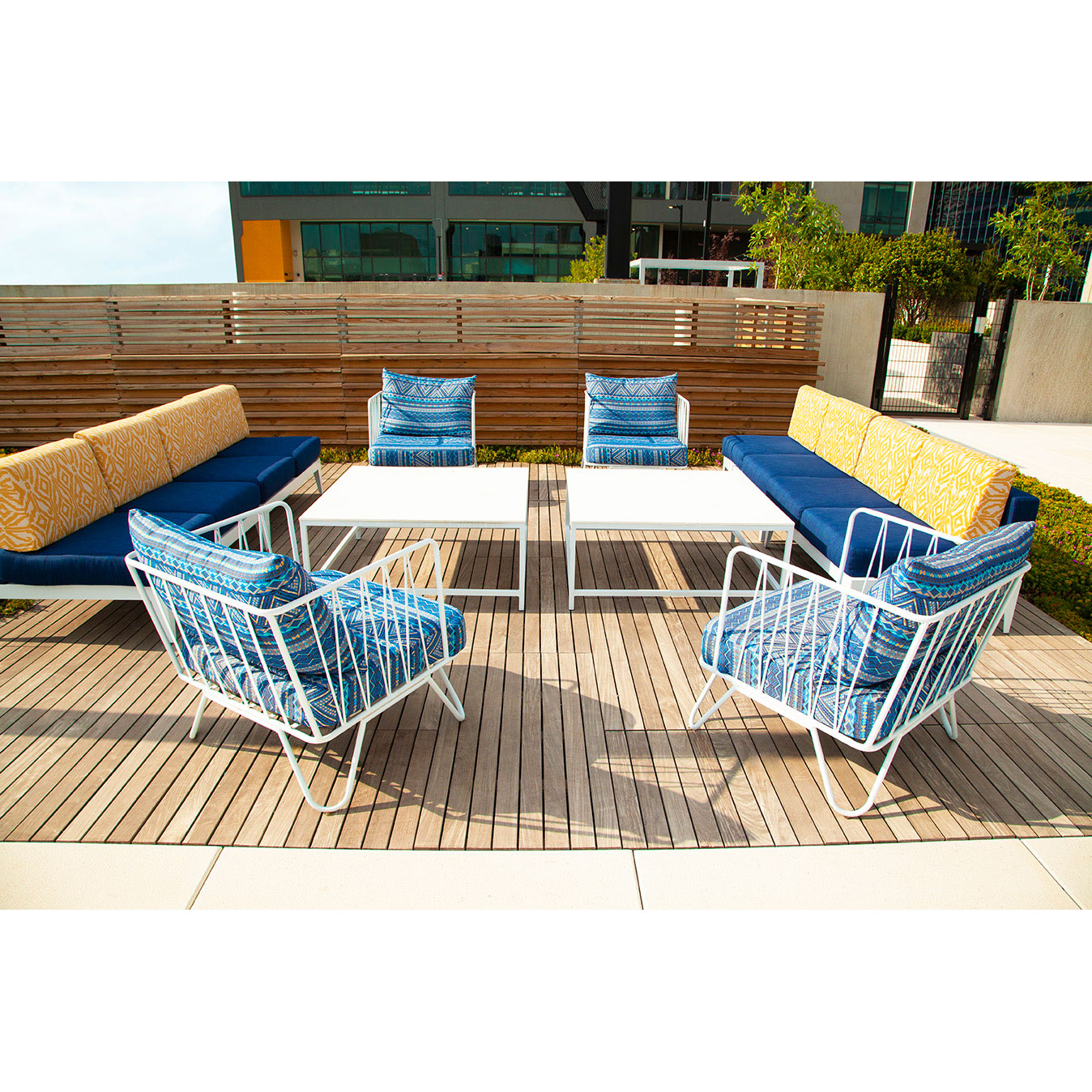DecoScape South Beach Upholstered Armless Love Seat Outdoor Sectional ...
