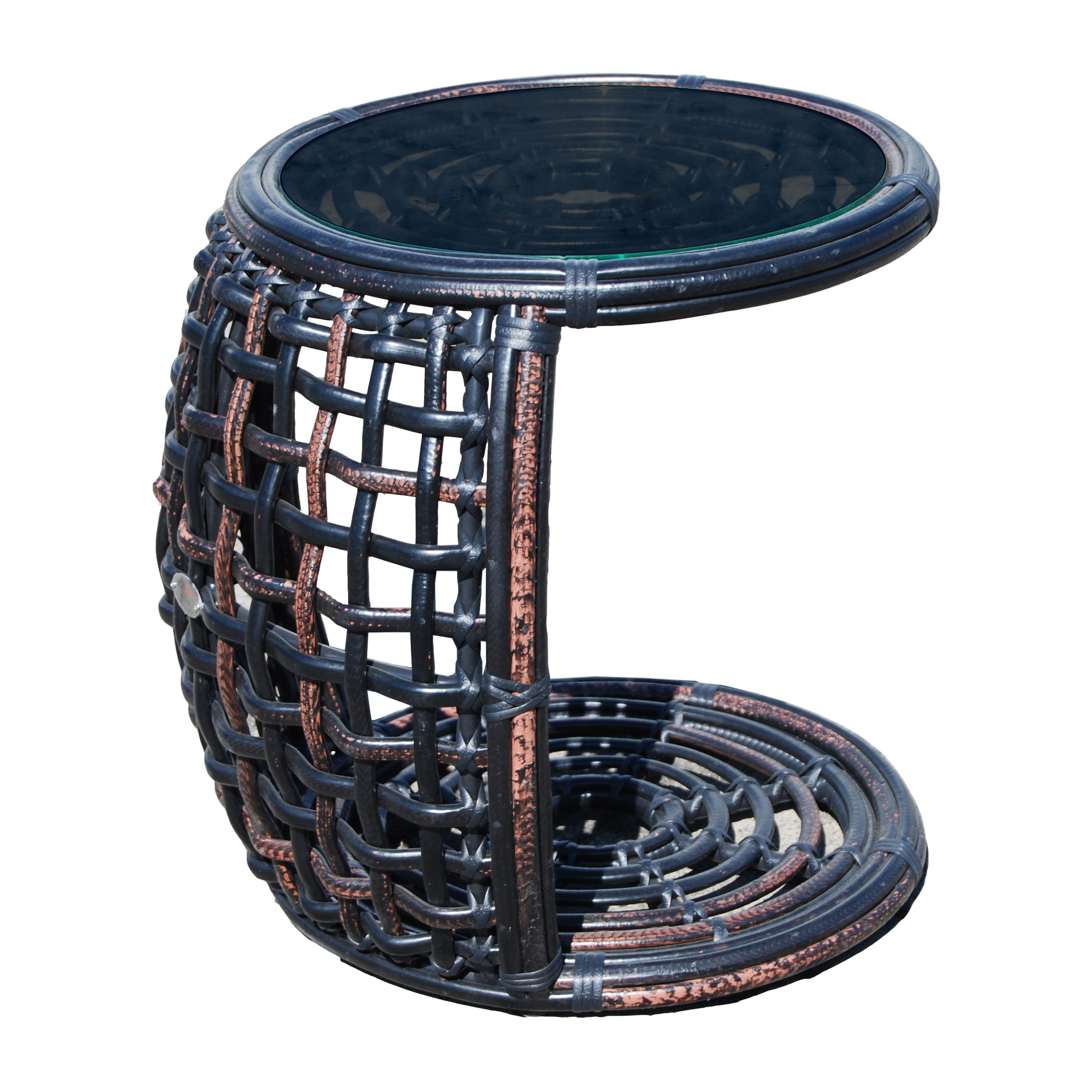 Skyline Design Dynasty 18" Woven Round Auxiliary Table | AuthenTEAK