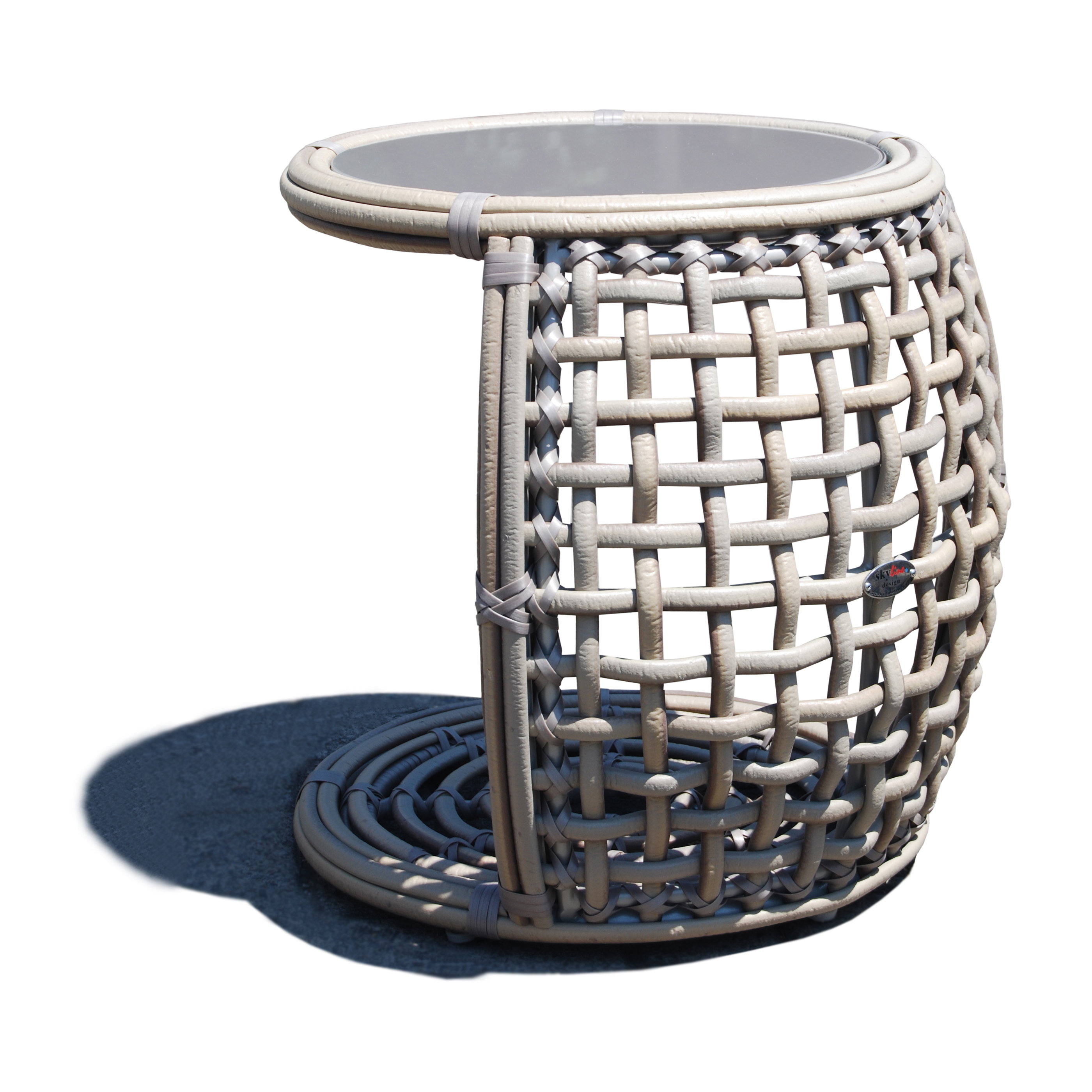 Skyline Design Dynasty 18" Woven Round Auxiliary Table | AuthenTEAK