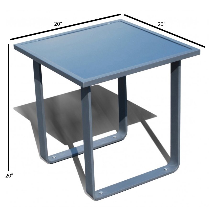 Skyline Design Horizon/Milano 20" Aluminum Square Side Table | AuthenTEAK