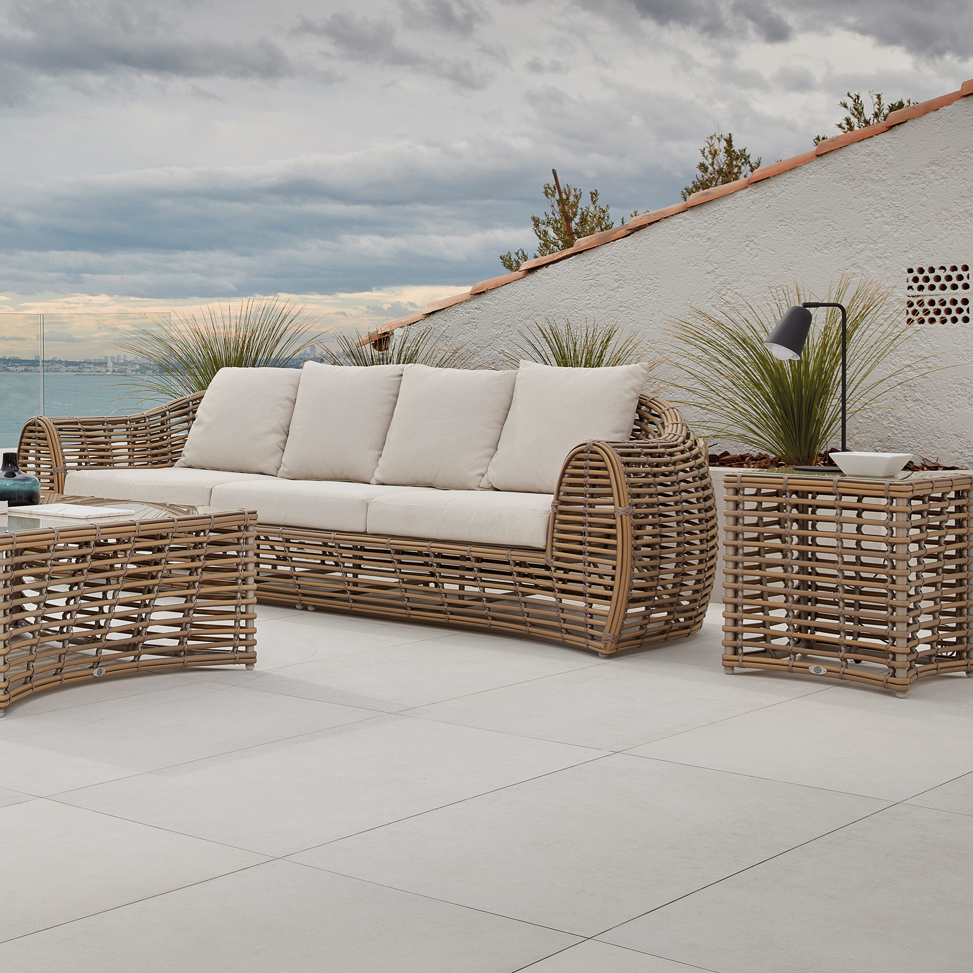 Skyline Design Ruby 20" Woven Square Side Table | AuthenTEAK