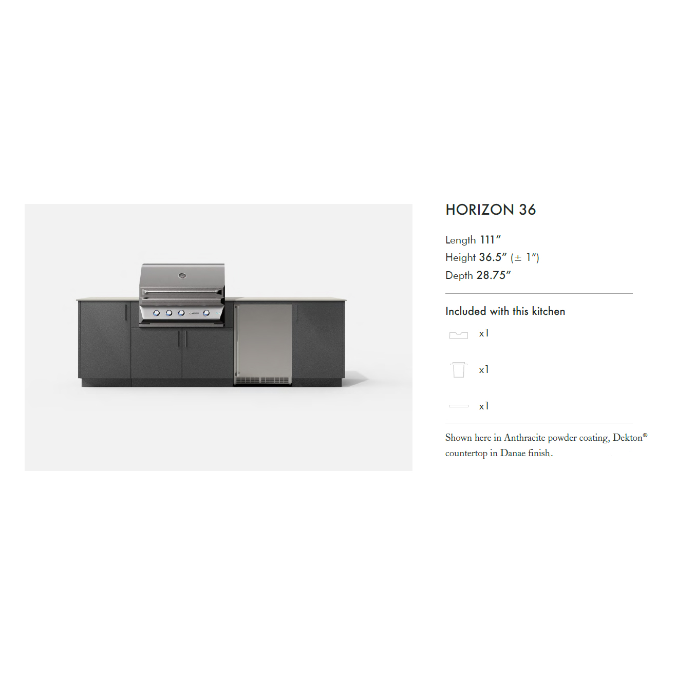 Urban Bonfire Horizon 9.25' Outdoor Kitchen Island with Hestan Aspire ...