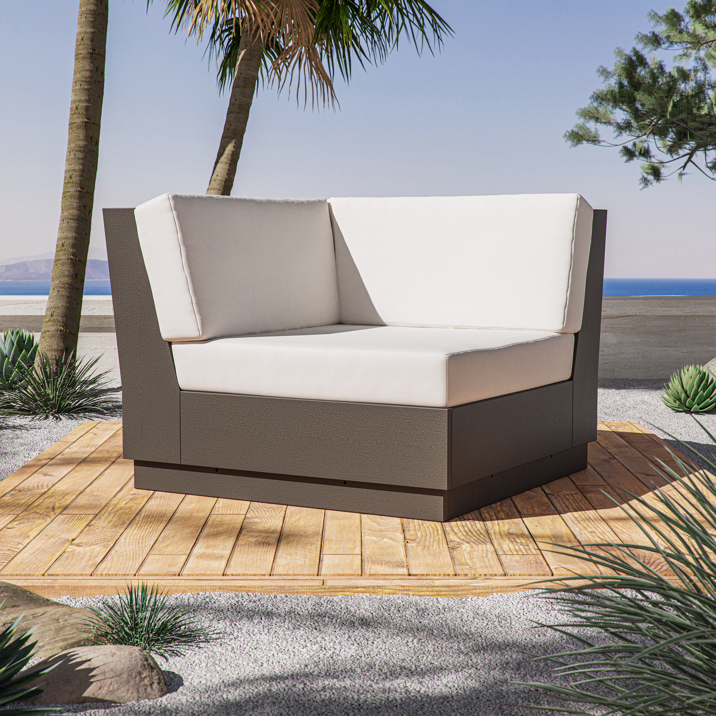 Polywood Elevate Modular Corner Outdoor Sectional Unit | AuthenTEAK
