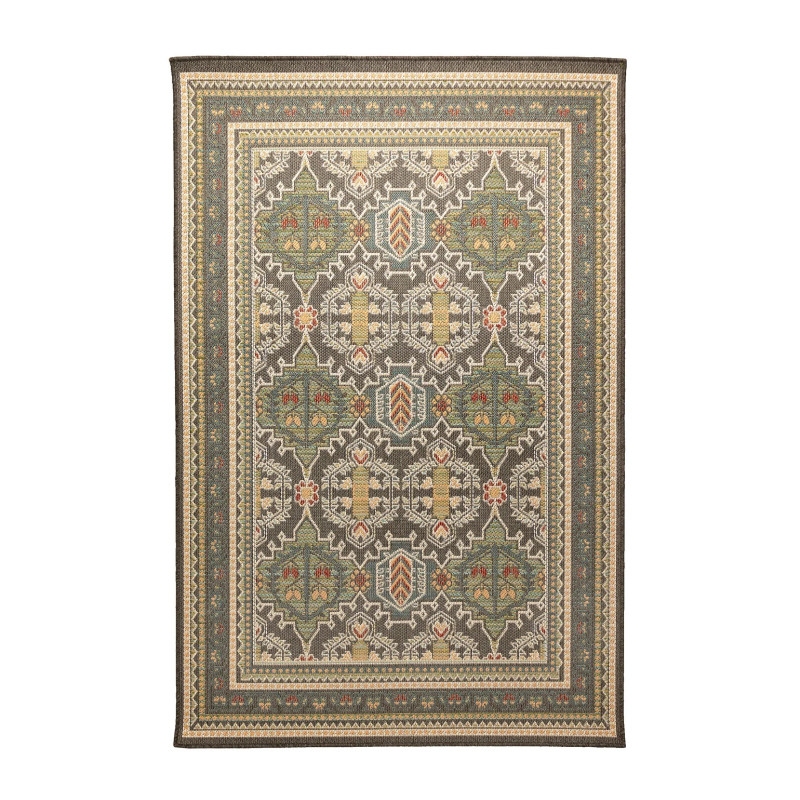 Trans-Ocean Patio Journey Charcoal Indoor/Outdoor Rug | AuthenTEAK
