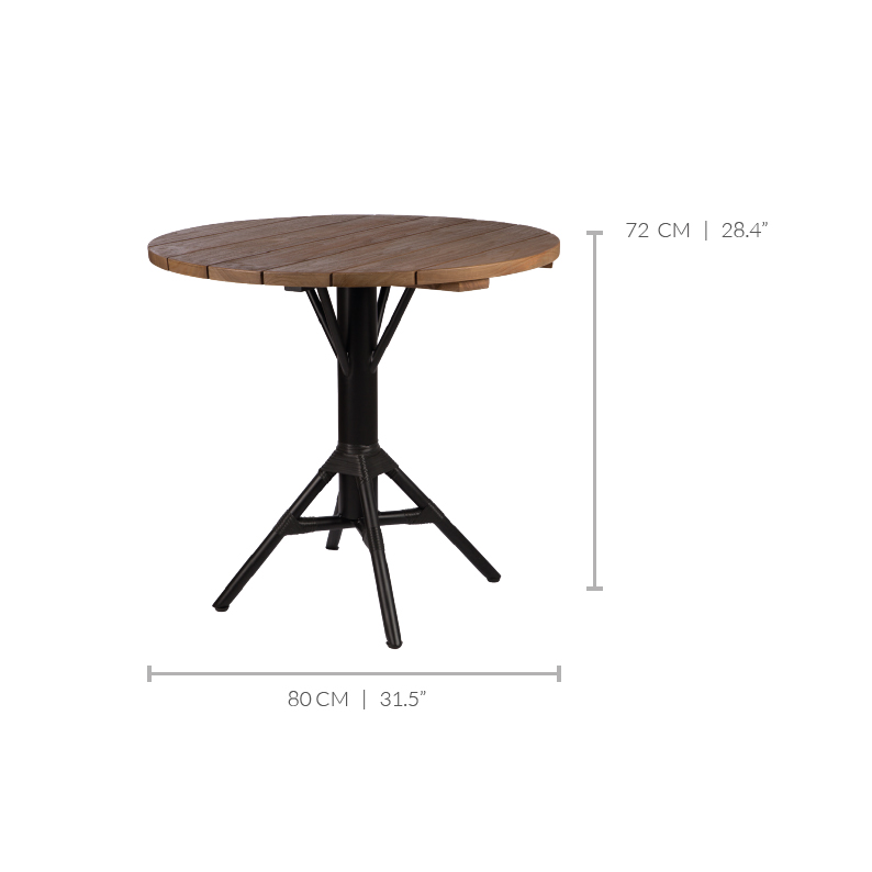 Sika Design Alu-Affäire Nicole 32" Aluminum Round Cafe Table | AuthenTEAK
