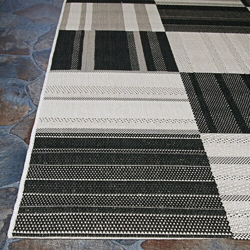 Couristan Afuera Patchwork Onyx Ivory Indoor/Outdoor Rug | AuthenTEAK