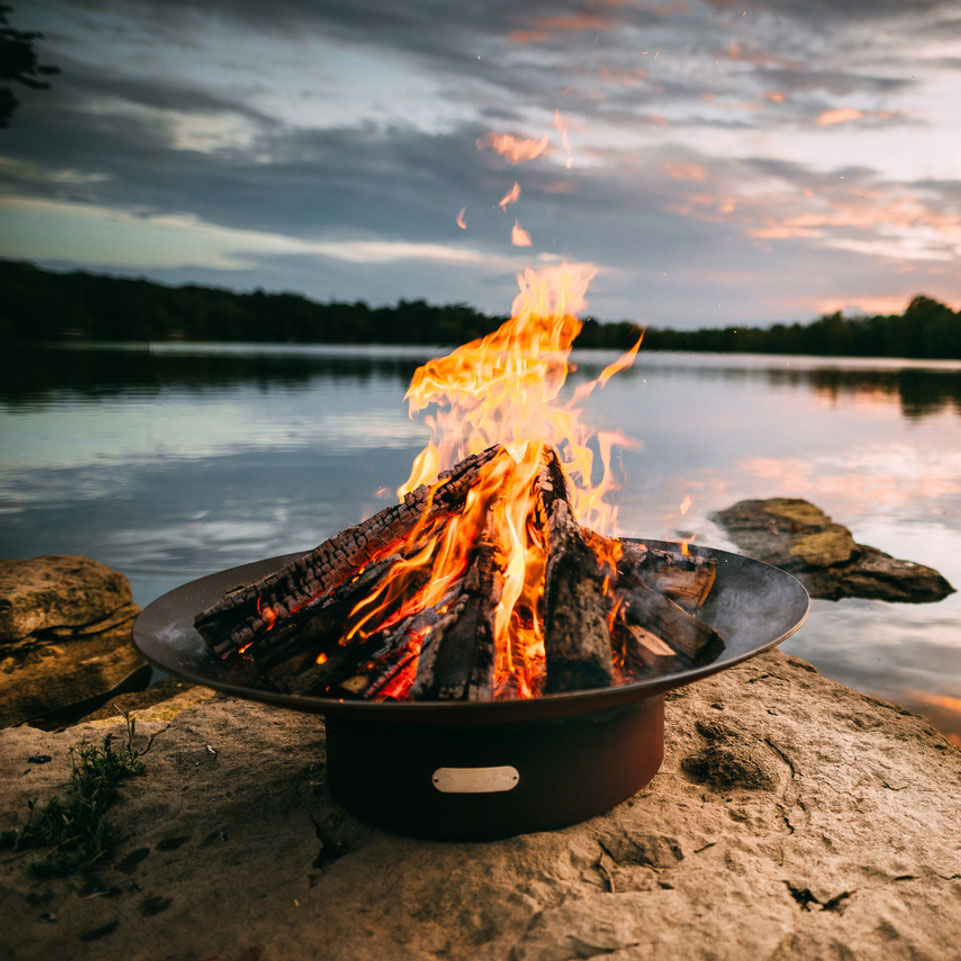 Fire Pit Art Asia 36" Round Steel Fire Pit | AuthenTEAK