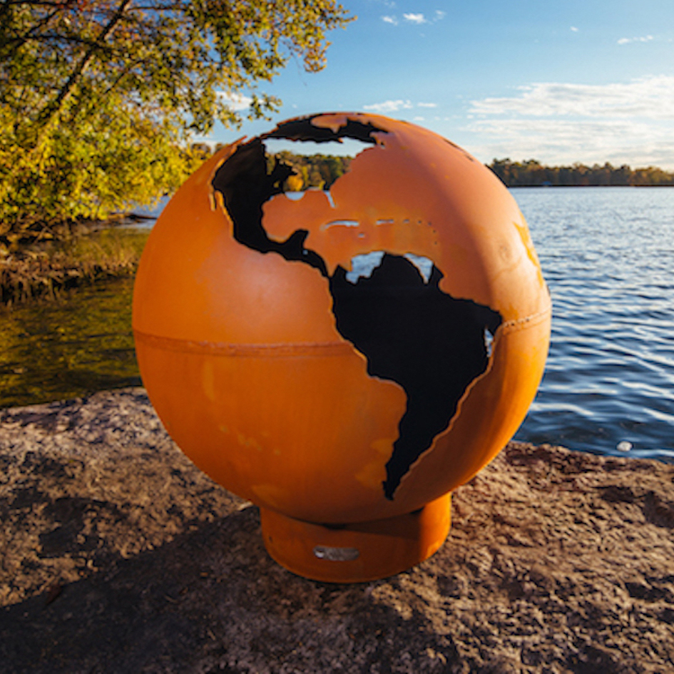 Fire Pit Art Third Rock 36" Globe Steel Fire Pit | AuthenTEAK