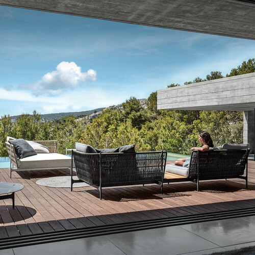 Gloster Grand Weave Large Corner/End Outdoor Sectional Unit | AuthenTEAK
