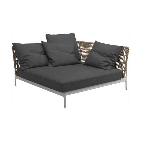 Gloster Grand Weave Large Corner/End Outdoor Sectional Unit | AuthenTEAK