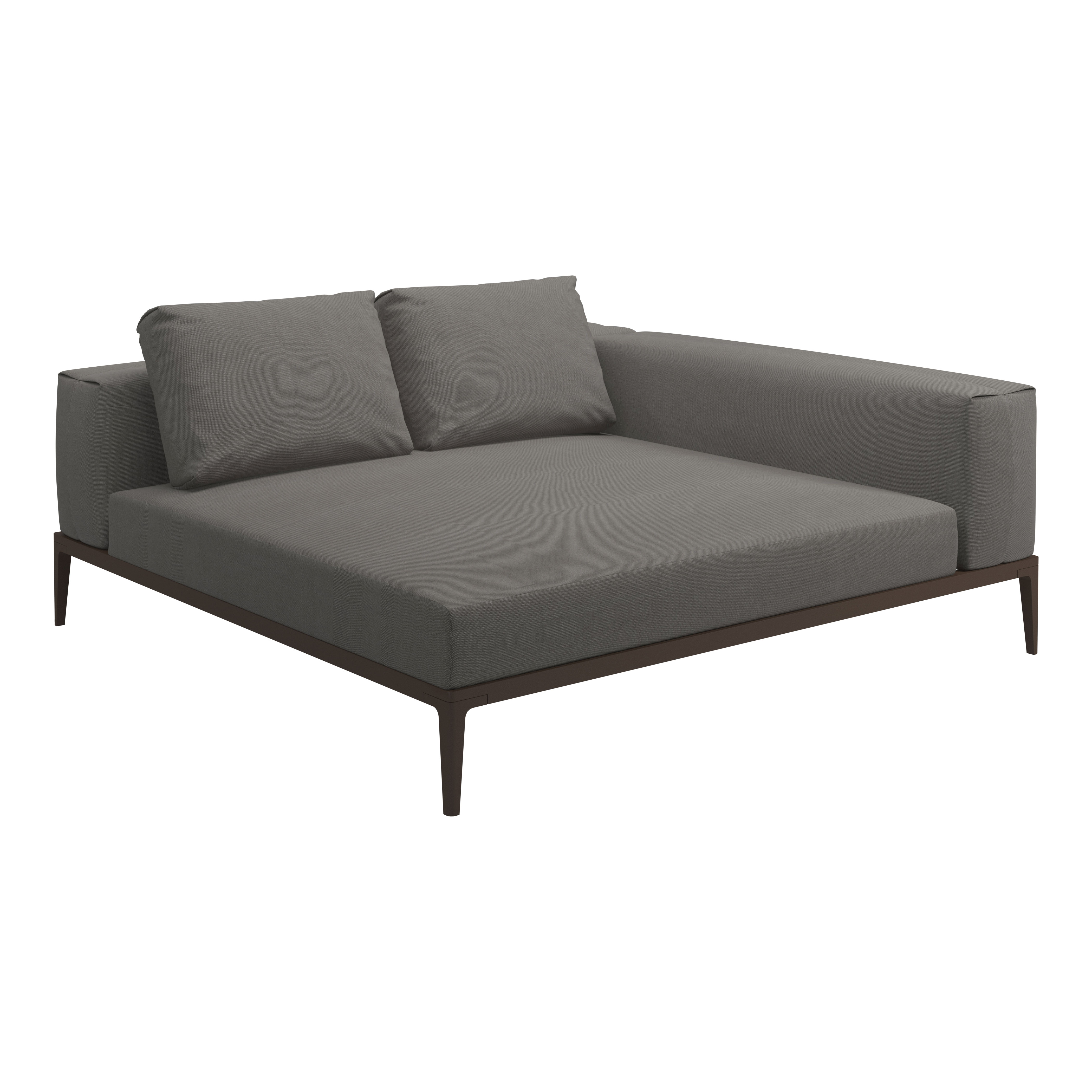 Gloster Grid Upholstered Chill Outdoor Sectional Unit | AuthenTEAK