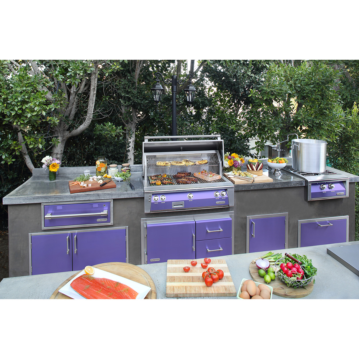 Alfresco Grills 17" 3-Tier Storage Outdoor Kitchen Drawers | AuthenTEAK