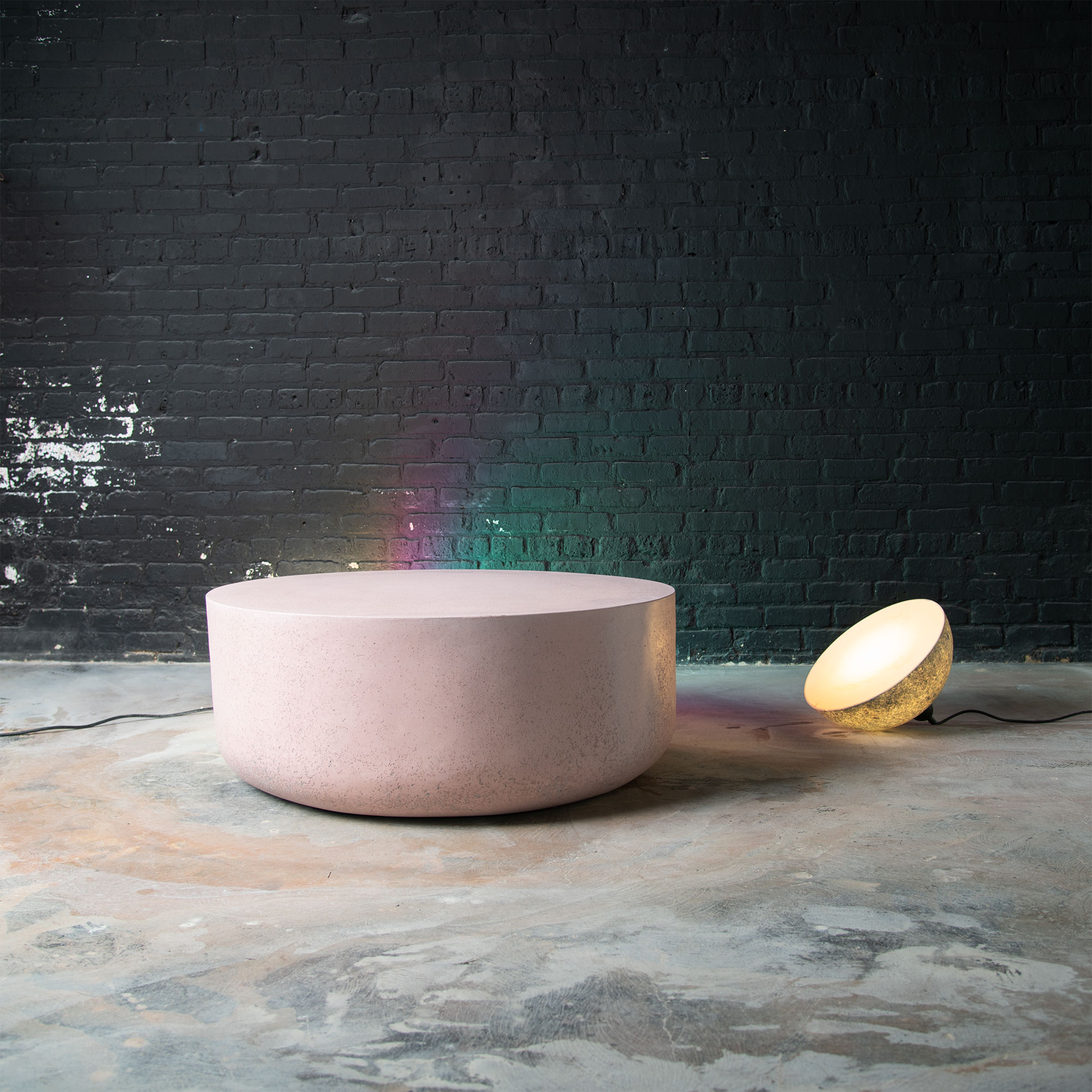 Zachary A. Design Millstone 48" x 18" Round Low Table | AuthenTEAK