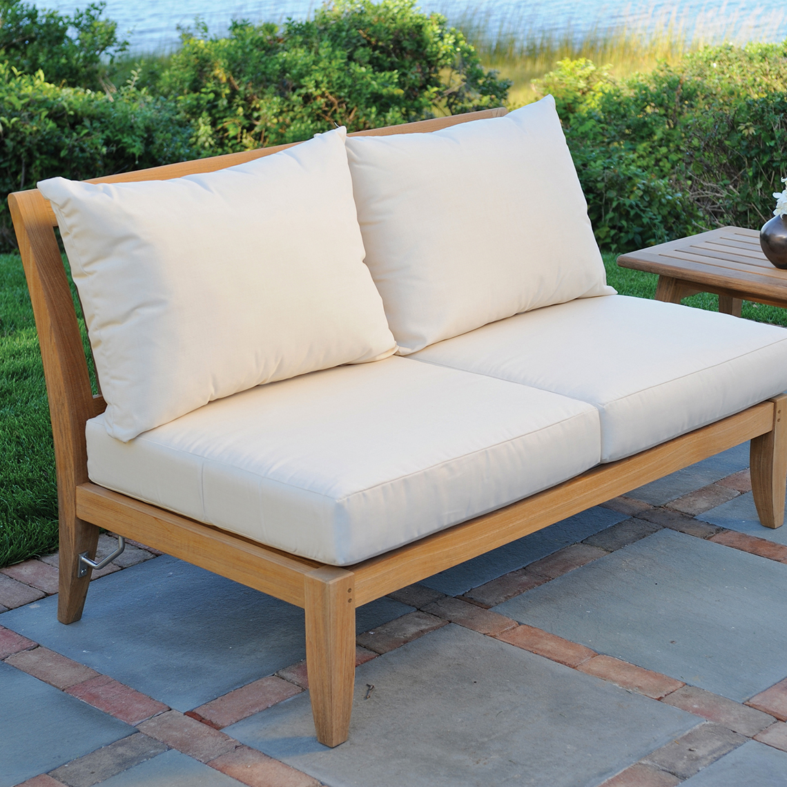 Kingsley Bate Ipanema Teak Armless Settee Outdoor Sectional Unit ...