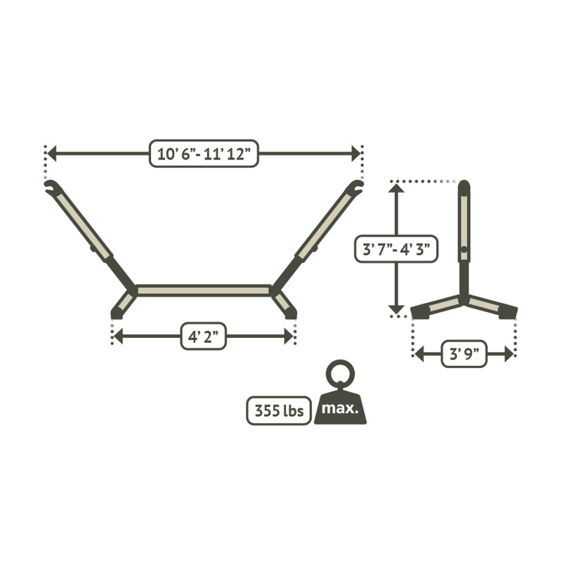 La Siesta Nautico Double Steel Outdoor Hammock Stand | AuthenTEAK