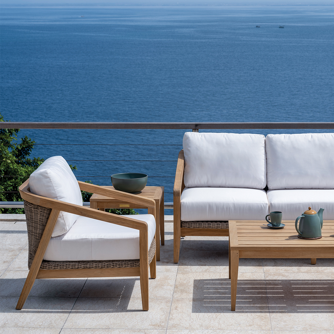 Kingsley Bate Tribeca/Spencer 6-Piece Conversational Outdoor Lounging ...