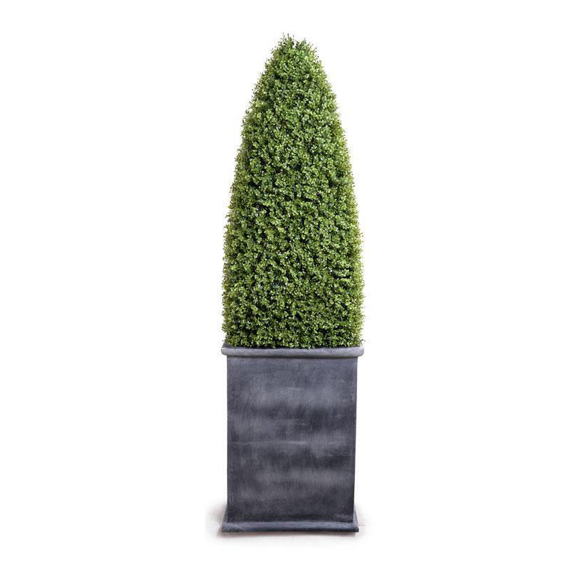 Enduraleaf 78" Faux Boxwood Obelisk in Pot | AuthenTEAK