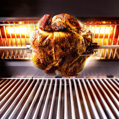 Saber Grills 2-Burner BBQ Rotisserie Spit Rod | AuthenTEAK