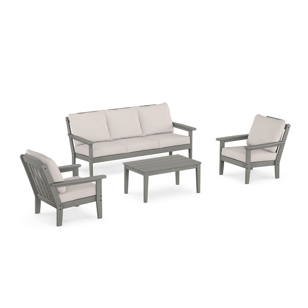 Polywood Country Living 4-Piece Deep Seating Set with Sofa | AuthenTEAK