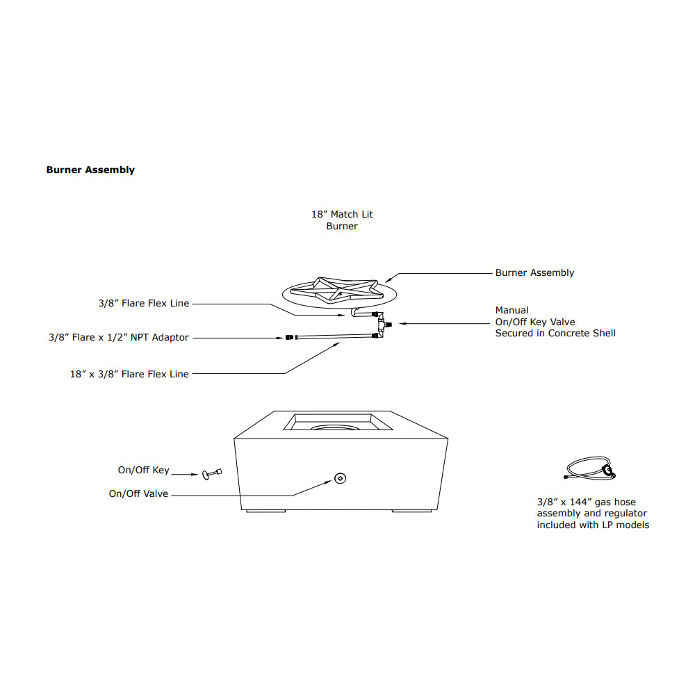 DEKKO Fire Pits Alea 40" Square Concrete Gas Fire Pit | AuthenTEAK