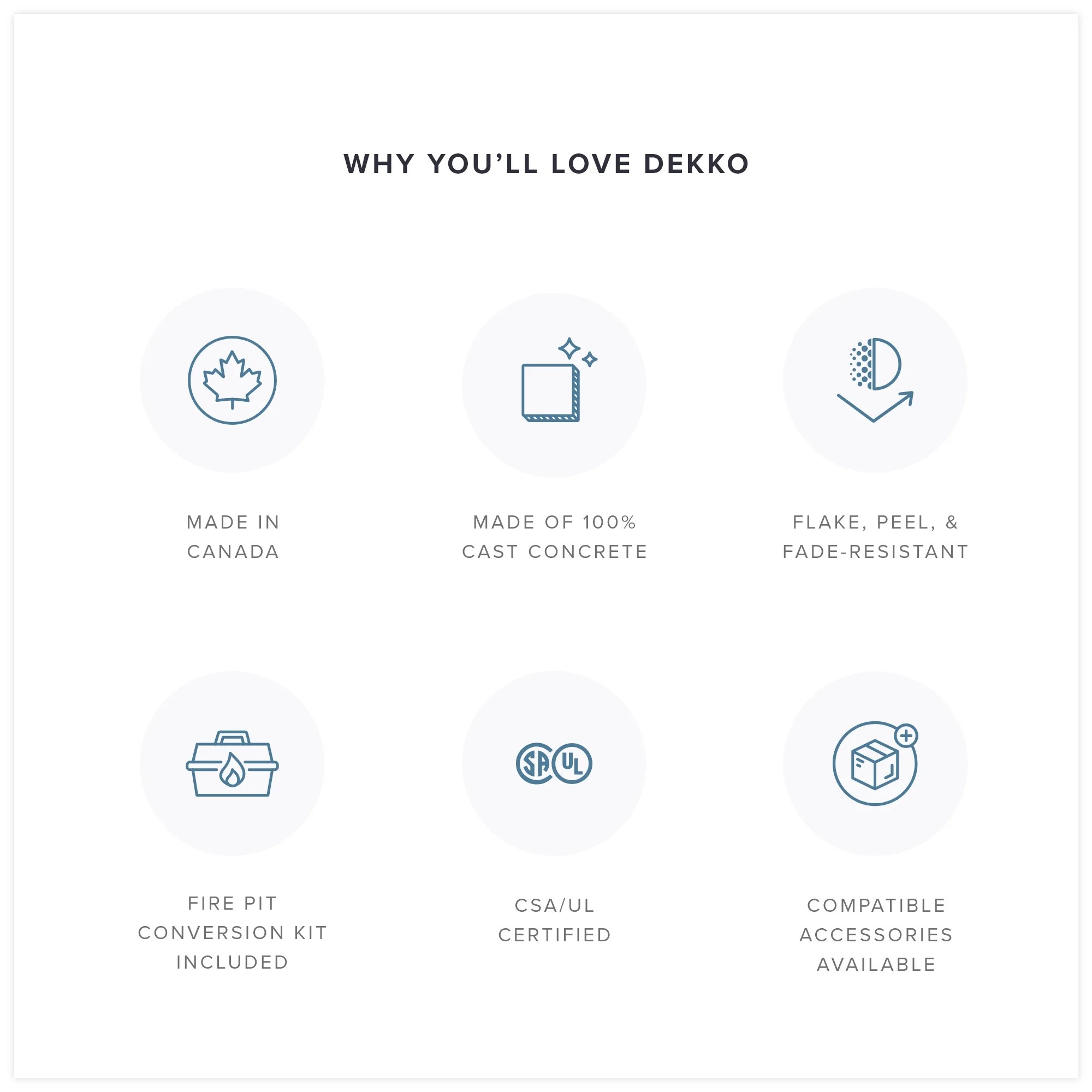 DEKKO Fire Pits Alea 40" Square Concrete Gas Fire Pit | AuthenTEAK