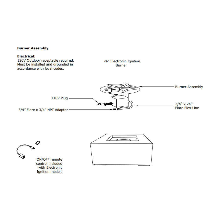 DEKKO Fire Pits Alea 40" Square Concrete Gas Fire Pit | AuthenTEAK