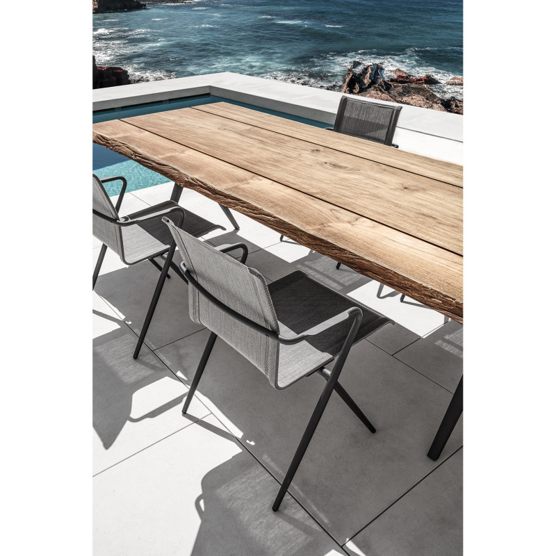 Gloster Raw Split 177" Teak Rectangular Dining Table | AuthenTEAK