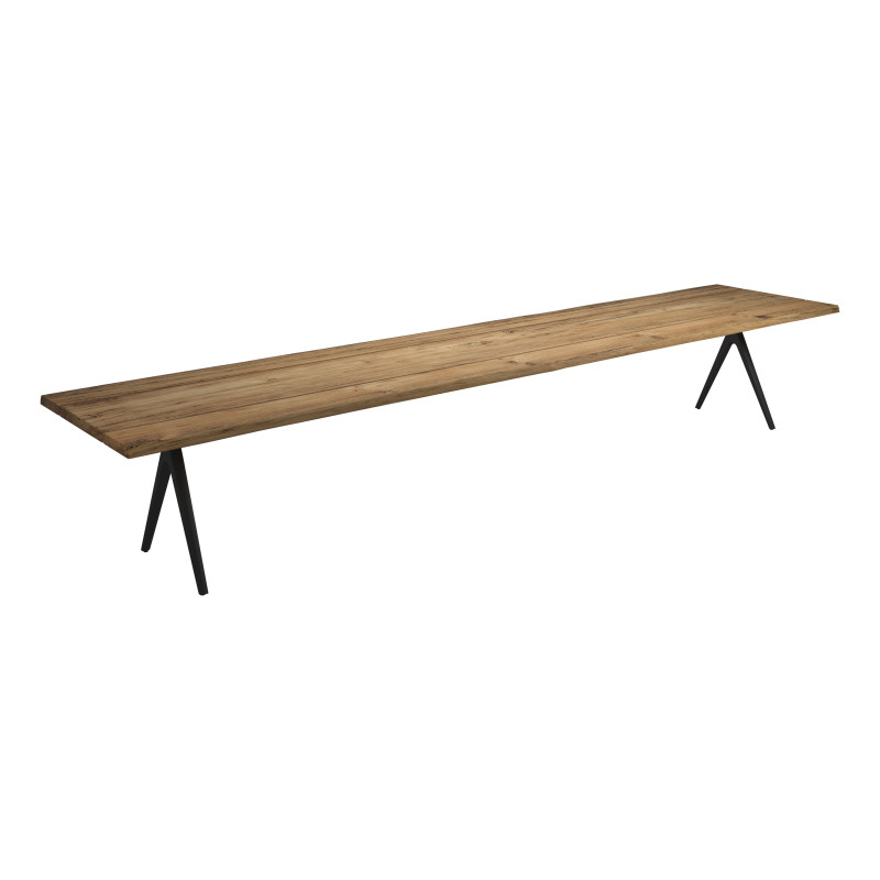Gloster Raw Split 177" Teak Rectangular Dining Table | AuthenTEAK