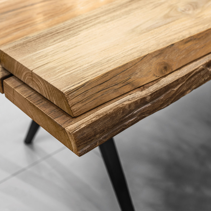 Gloster Raw Split 177" Teak Rectangular Dining Table | AuthenTEAK
