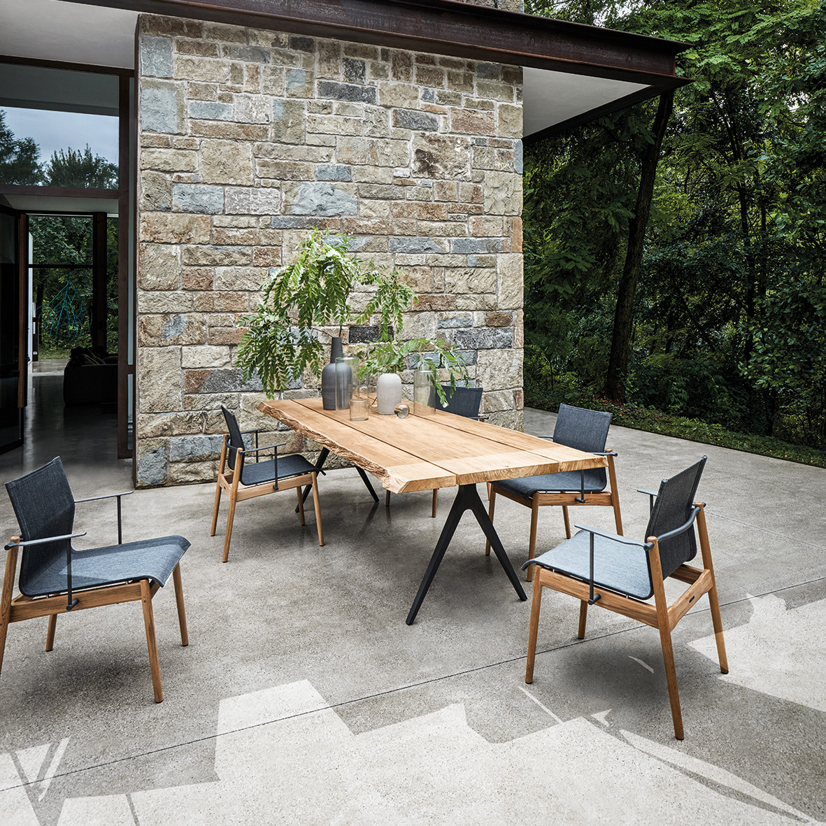 Gloster Raw Split 177" Teak Rectangular Dining Table | AuthenTEAK