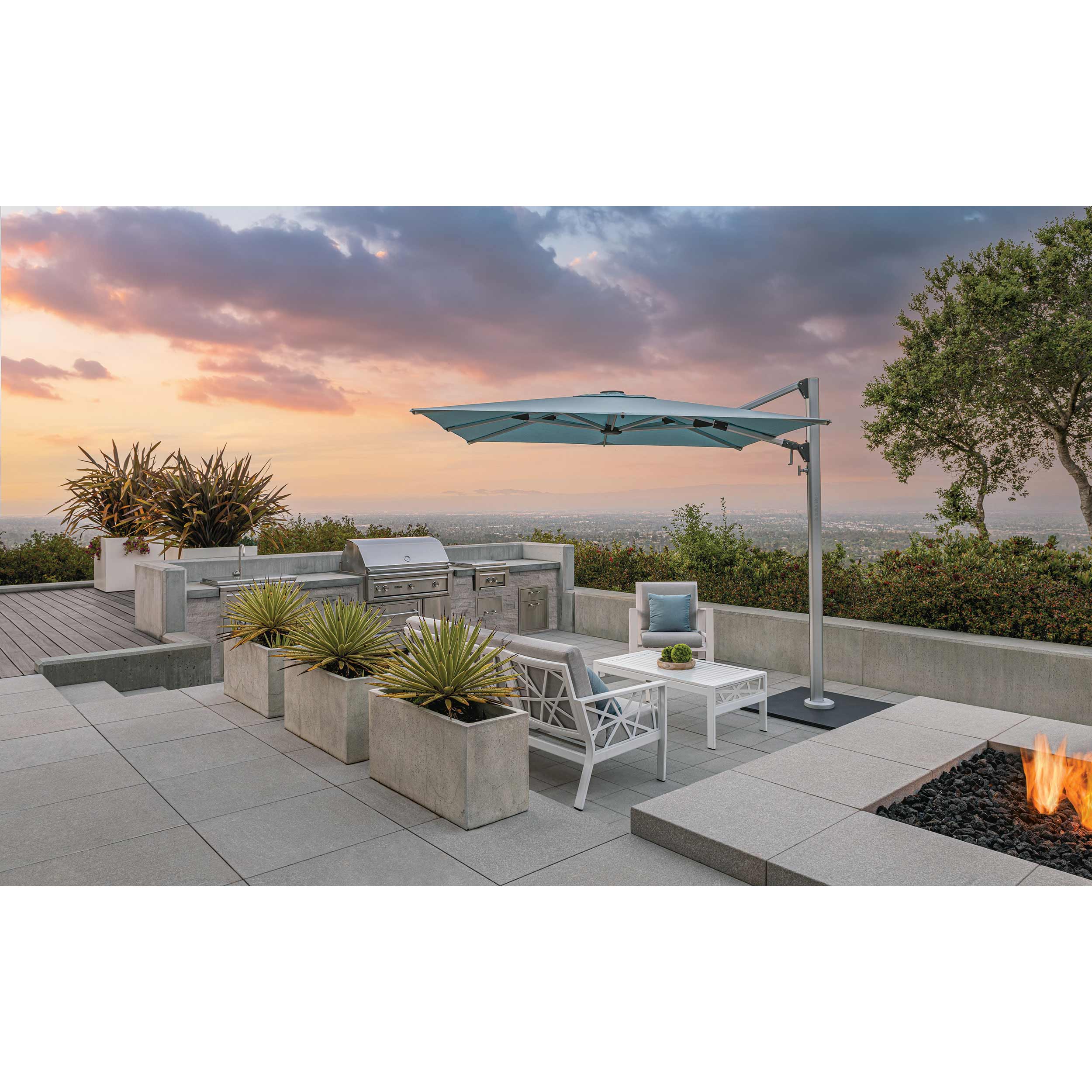 Shademaker Solaris 10' Square Aluminum Commercial Cantilever Patio ...