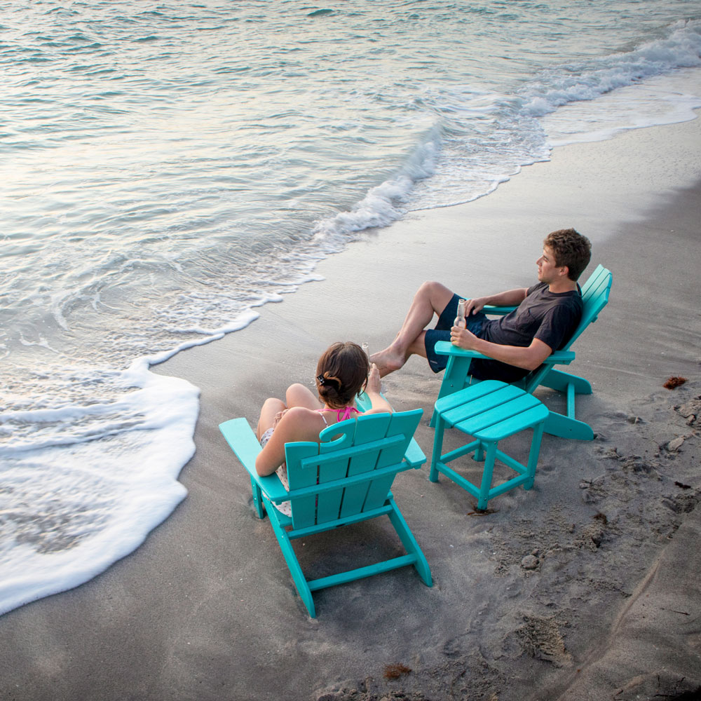 Polywood Wave 3-Piece Adirondack Set with The Ocean Chair | AuthenTEAK