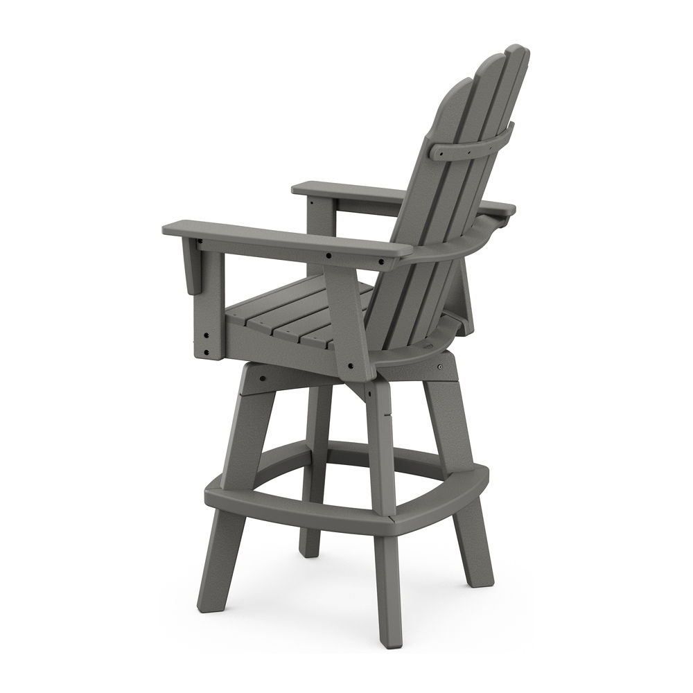 Polywood Vineyard Curveback Adirondack Swivel Bar Armchair | AuthenTEAK