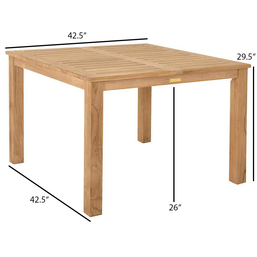 Kingsley Bate Bainbridge 42" Teak Square Dining Table | AuthenTEAK