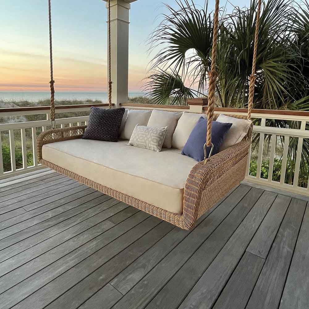 Kingsley Bate Amelia Hanging Woven Outdoor Daybed | AuthenTEAK