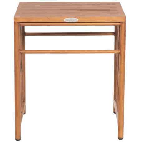 Woodard Cane 20" Aluminum Square End Table | AuthenTEAK