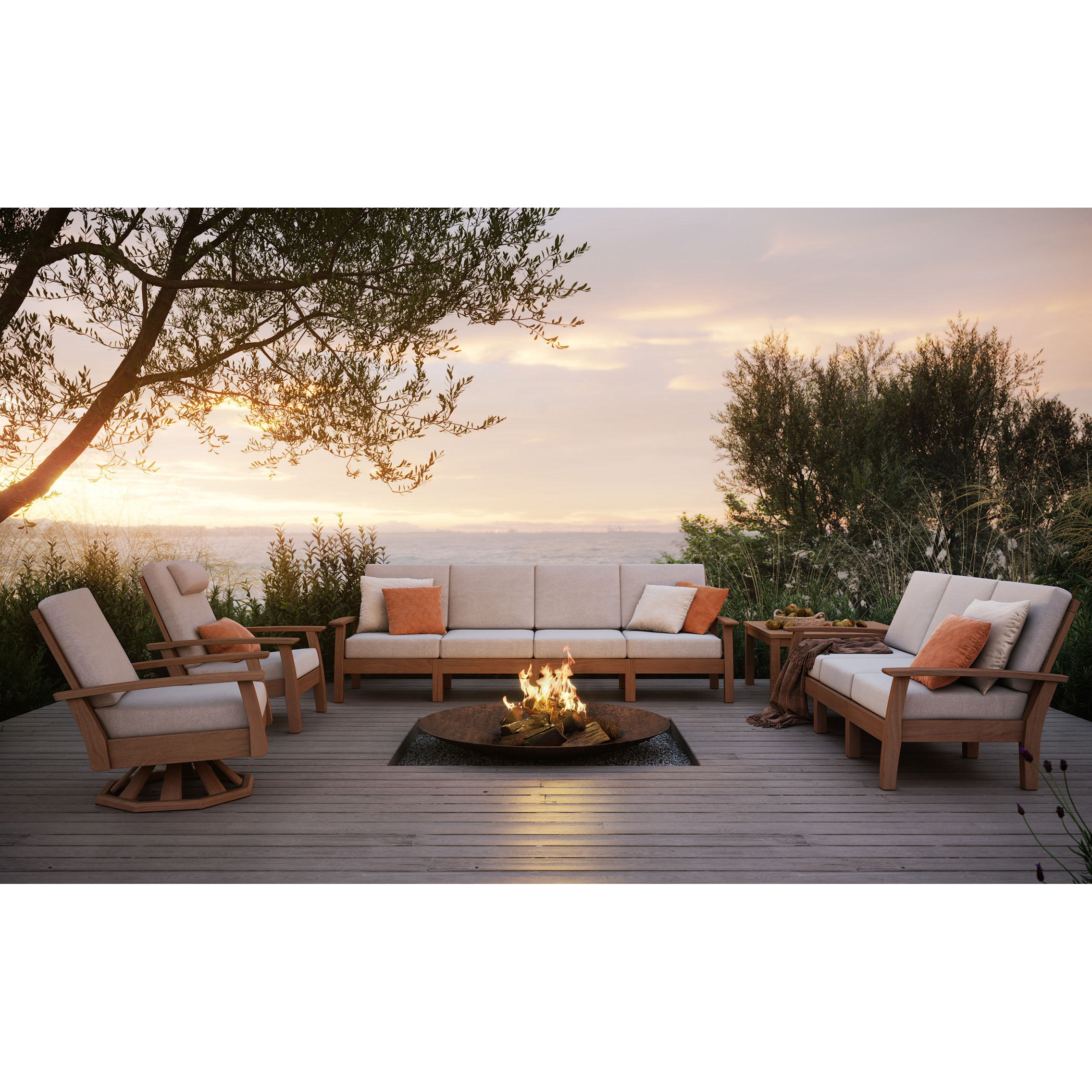 Barlow Tyrie Haven 10-Piece Conversational Outdoor Lounging Set ...