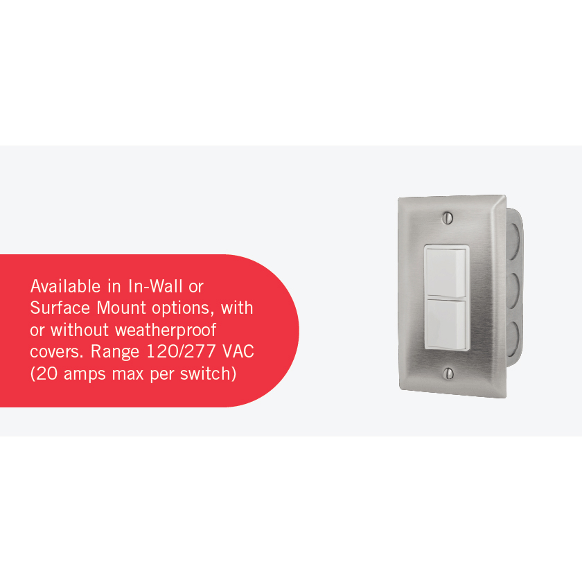 Infratech Dual Duplex Stack Switch with Flush Mount & Gang Box | AuthenTEAK