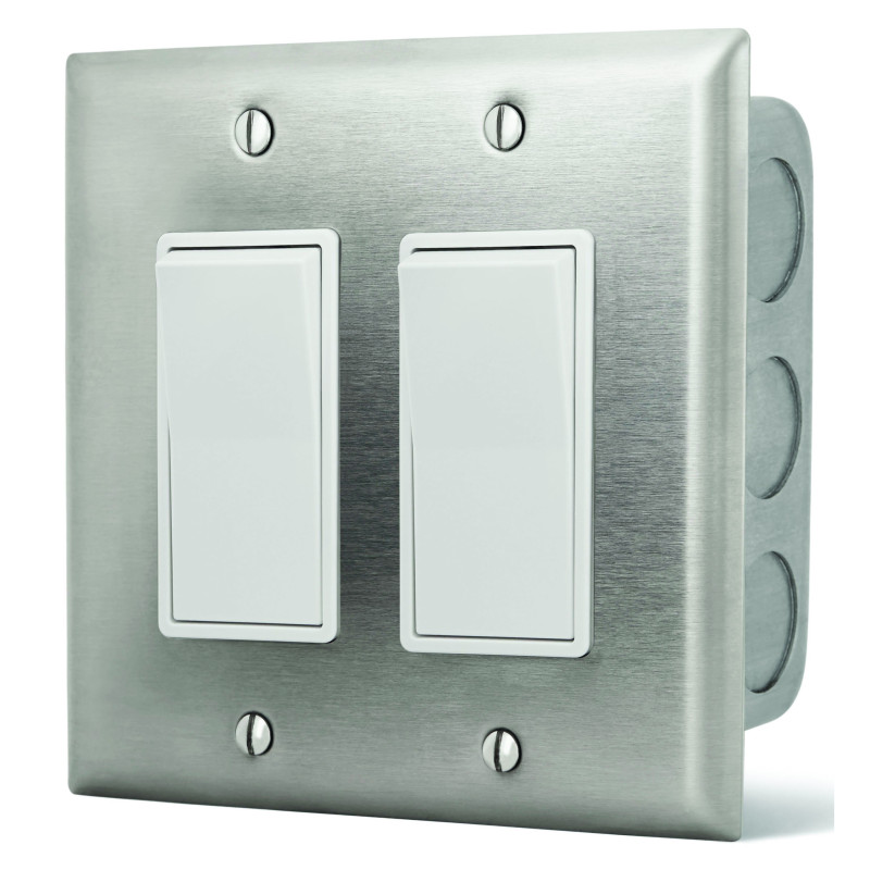 Infratech Dual On/Off Switch with Wall Plate & Gang Box | AuthenTEAK